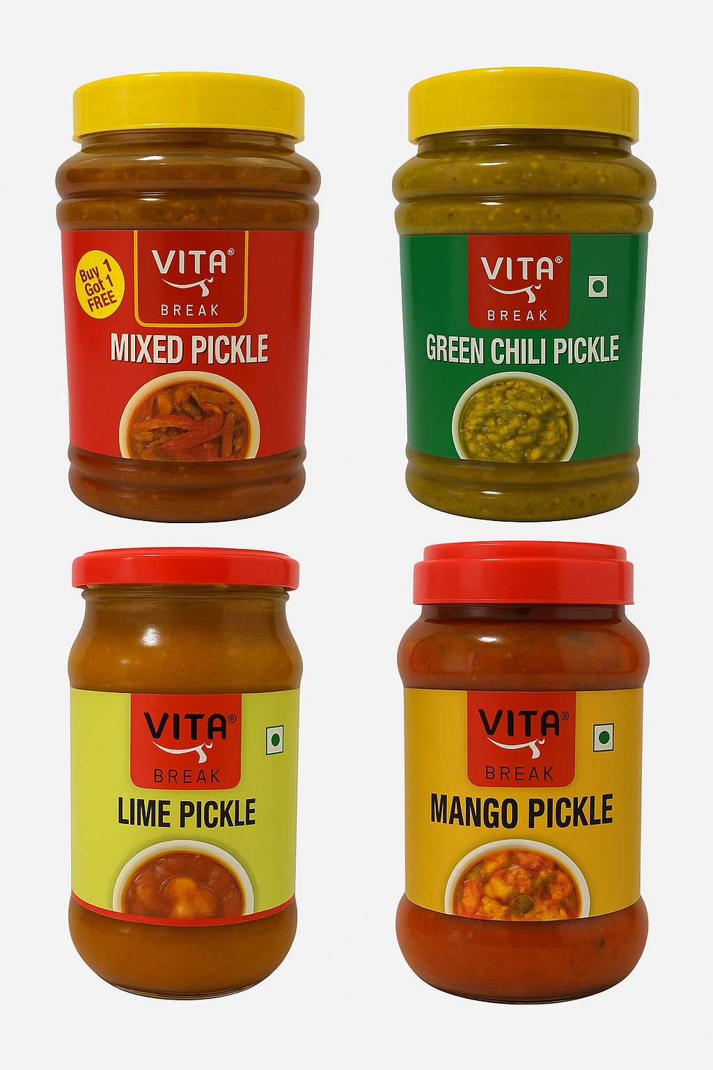 Vita Break Pickles | Authentic Indian Homemade Achar | Mango, Lime ...